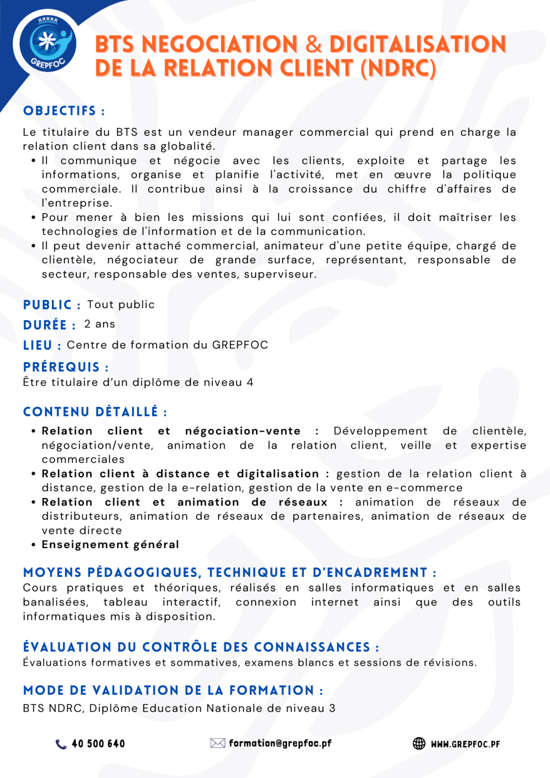 BTS NDRC – GREPFOC