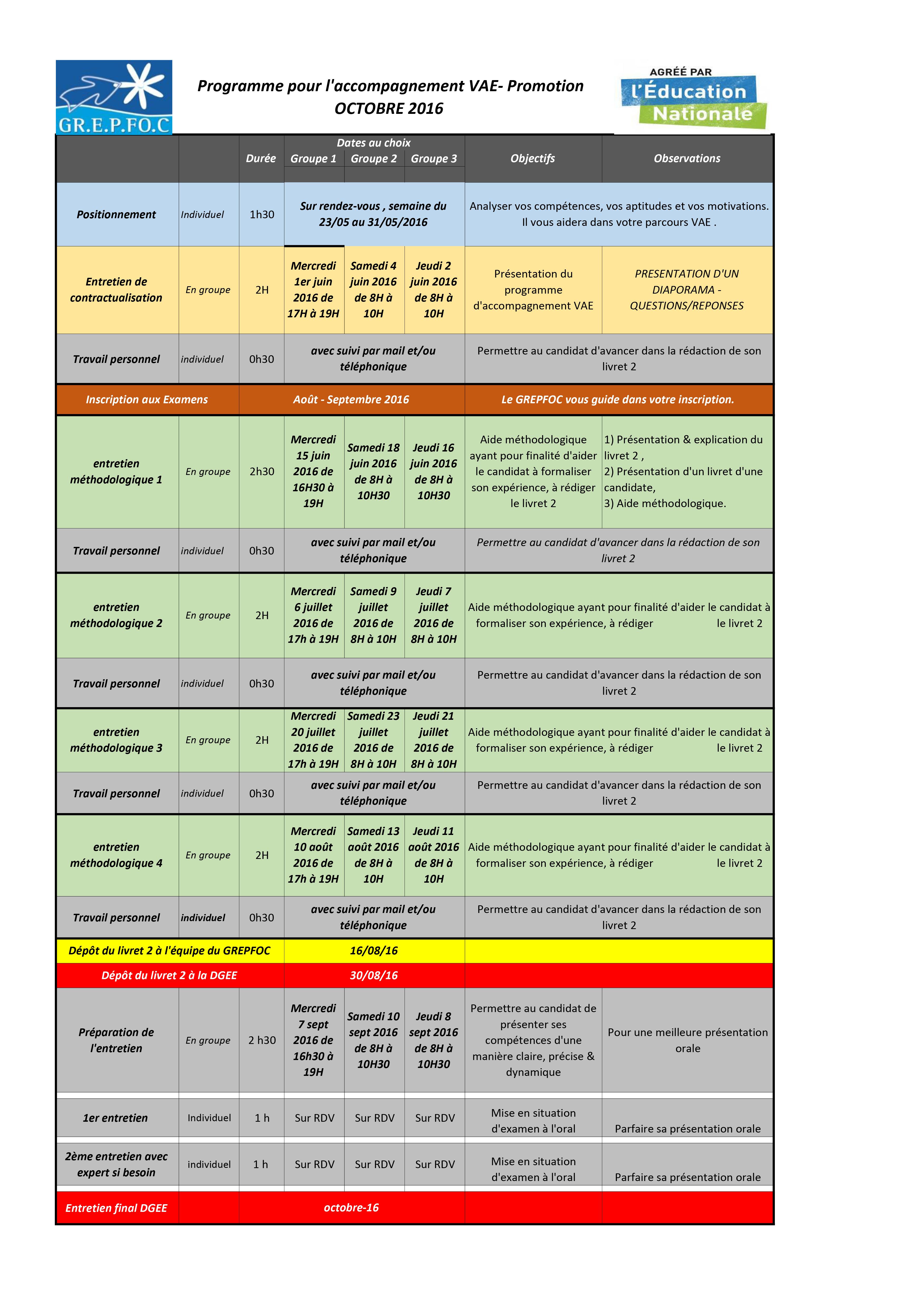 calendrier – GREPFOC